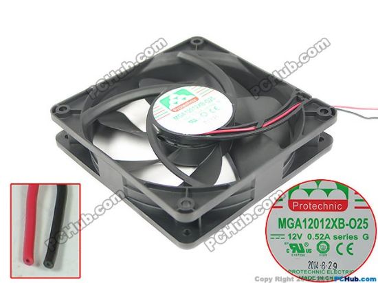 DC 12V 0.52A, 120x120x25mm MGA12012XB-O25 Protechnic Magic MGA12012XB ...