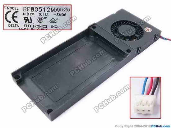 DC 12V 0.11A, 140x52x10mm BFB0512MA, -SM06 Delta Electronics BFB0512MA ...