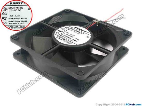 DC 12V 5W, 120x120x32mm MULTIFAN 4312, MULTIFAN4312 ebm-papst MULTIFAN ...