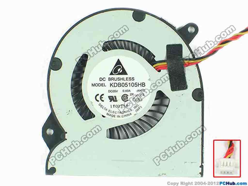 DC5V 0.4A, Bare fan KDB05105HB, AH1G, 13NA-Z2A0101 Delta Electronics ...