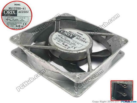 AC 200V 11W, 120x120x25mm MU1225S-41 ORIX MU1225S-41 Server - Square Fan. PcHub.com - Laptop ...