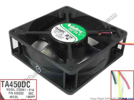 DC 48V 0.14A, 120x120x38mm C32861-81A, DSC Nidec C32861-81A Server ...