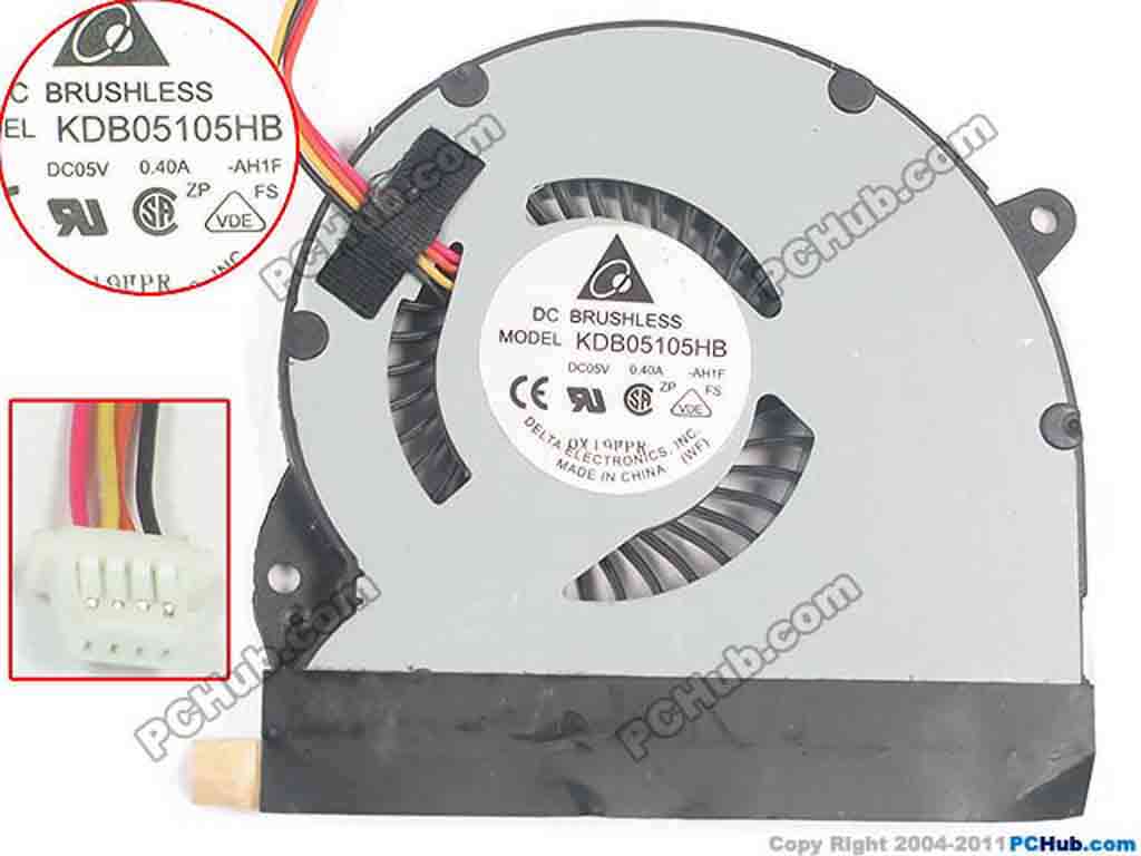 DC5V 0.4A, Bare fan KDB05105HB, AH1F, 13NA-Z2A0101 Delta Electronics ...