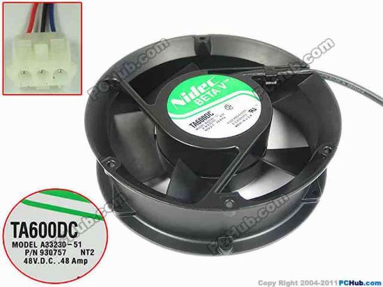 DC 48V 0.48A, 170x170x51mm A33230-51, NT2 Nidec A33230-51 Server ...