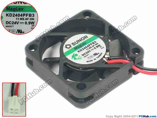 DC 24V 0.9W, 40x40x10mm KD2404PFB3, 11.MS.AF.GN SUNON KD2404PFB3 Server ...