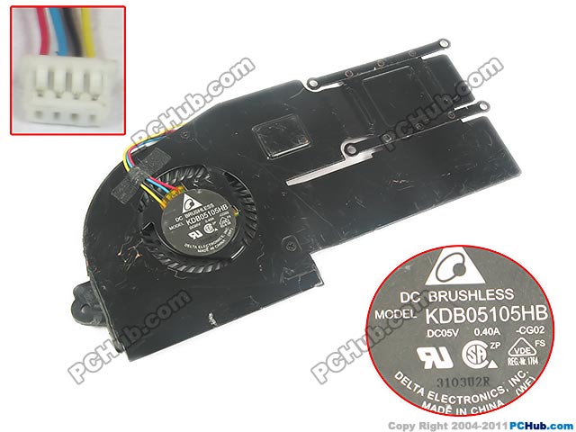 DC5V 0.40A, Bare fan KDB05105HB, -CG02 Delta Electronics KDB05105HB ...
